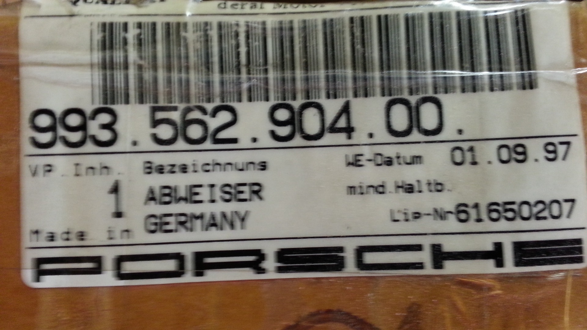 porsche 993 parts 993562904